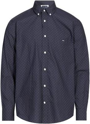Eden Park Hemd mit Eden Park Baumwolldruck und klassischem Kragen in Blau