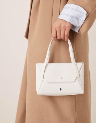 Polo Ralph Lauren Mini porte-monnaie en cuir - Blanc