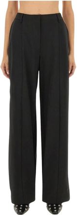 Jean Paul Gaultier Femme, Pantalons, Noir, Taille: 36 FR Pantalon Taille Haute &agrave; Ourlet Fendu