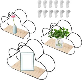 Generico Schwebende Regale für die Wand, schwebende Regale für Wand, Set mit 3 modernen Regalen, Dekoration für Zuhause, Organisation für Schlafzimmer, Badezim