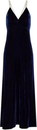 Forte_Forte Robe en velours &agrave; bretelles - Femme - Robes - Noir - Taille: 36 FR