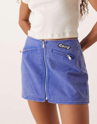 Roxy Chloe Kim - Minirock in Dazzling Blue im Motorrad-Look-Lila