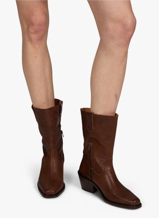 Saison 1865 Bottes mi-hautes F&eacute;roce en cuir