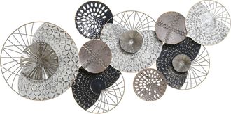 Beliani Elegante Wanddekoration Kreisform Unregelmäßig Metall schwarz/silber Cesium