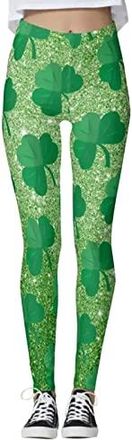 Generic Legging de sport pour femme avec imprim&eacute; Paddystripes vert pour femme, pantalon pour femme, luck, course, pilates, yoga, vert militaire, XXL