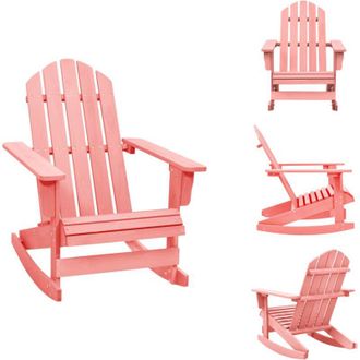 vidaXL Adirondack-Schaukelstuhl Massivholz Tanne Rosa - Holz Gartenstuhl - Adirondack Stuhl - Schaukelstuhl Garten - Gartenm&ouml;bel Set - Rosa Gartenstuhl