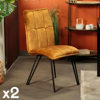 Pier Import Pier Import - Chaise de salle &agrave; manger ocre avec pieds &eacute;pingle (lot de 2) malmoe