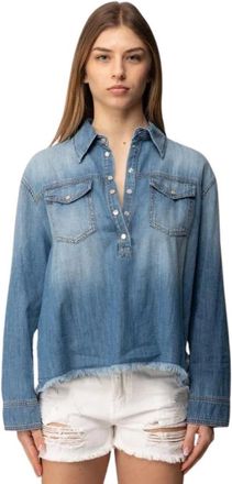 Pinko Pinko, Femme, Chemises, Bleu, Taille: 36 FR Cascate Denim Shirt