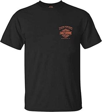 Harley-Davidson Harley-Davidson Eagle Piston T-shirt à manches courtes en coton pour homme Noir - Noir - Taille M