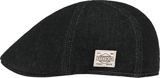 Stetson Casquette Texas Robust Denim Homme - Gavroche avec Visiere, Doublure Automne-Hiver Hiver - L (58-59 cm) Noir