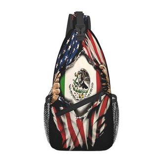 Generic Am&eacute;ricain, Racines Mexicaines, Amour Du Drapeau Mexicain Sac &Agrave; Dos Bandouli&egrave;re Pratique Sacoche Epaule L&eacute;ger Sac Poitrine Pour Camping Voyage Femme