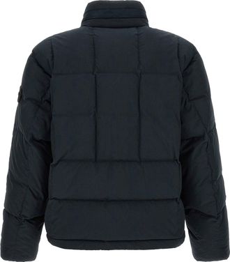Stone Island Quilted Cotton Canvas Down Jacket - Black