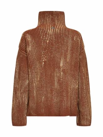 Diesel Womens Sweater M-Amet Ribbed Wool-Blend Brown Camel