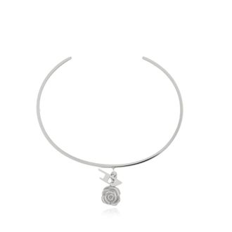 Diesel Femme, Accessoires, Gris, Taille: ONE Size Bracelet Manchette Charms en Acier Inoxydable