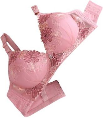 Generic Soutien-gorge push-up brod&eacute; fin respirant avec dos pour femme 2026, rose, 66