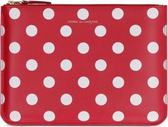 Comme Des Garçons Portemonnaie mit Polka Dots - Rot