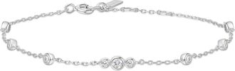 Ania Haie Damen Armband MISS DAINTY Sparkling Bezel aus 925 Sterling Silber, besetzt mit 9 Zirkonia, Länge: 16,5 + 2 cm Verlängerung, inkl. Geschenkverpackung