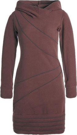 vishes Midikleid Patchwork Hoodie Eco Fleecekleid mit Daumenl&ouml;chern Hippie, Boho, Goa Style