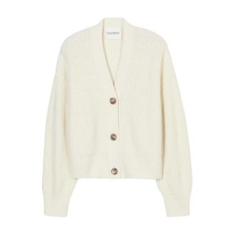 Closed Gerippter Strick V-Ausschnitt Pullover - - Knitwear - Damen - Beige - S