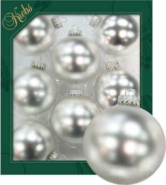 Krebs Glas Lauscha Weihnachtsdekoration/Christbaumschmuck aus Glas - Unifarbende Kugeln - Menge: 8 St&uuml;ck - Farbe: Sterlingsilber - Gr&ouml;&szlig;e: ca. 7 cm