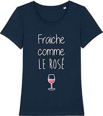 Enkr T-Shirt Femme - FRAÎCHE comme Le ROSÉ - XXL