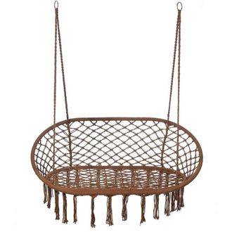 Mobili Rebecca Mobili Rebecca - Hängesessel Rebecca Mobili Hesperis 150x130x70 Polycotton Stahl Braun Boho