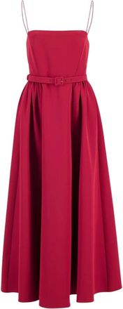 Roland Mouret Femme, Robes, Rouge, Taille: 36 FR Crepe Belted Maxi Dress
