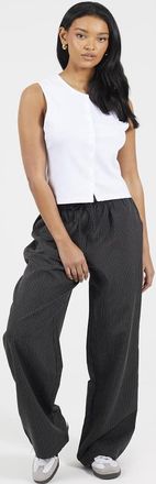 Brave Soul Pantalon de costume droit &agrave; rayures - Noir