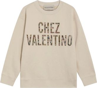 Valentino Garavani Femme, Sweatshirts et sweats &agrave; capuche, Beige, Taille: 40 FR Jersey SweaT-shirt