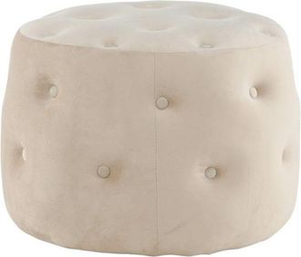 ebuy24 Ebuy24 - Benjamin Pouf, Hocker &Oslash;55cm Velour wei&szlig;