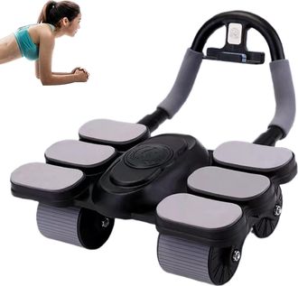 Generico Bauchroller, Fitness-Roller, Trainingsger&auml;t mit Rollen und Bauchrollen, zentrales Trainingsger&auml;t mit vier R&auml;dern f&uuml;r Frauen und M&auml;nner