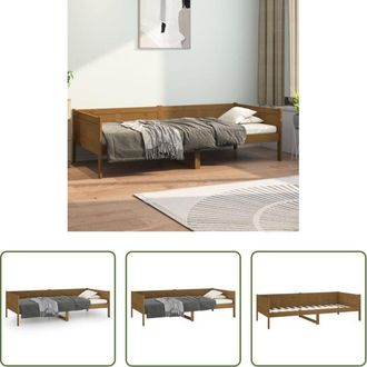 vidaXL Schlafsofa - Tagesbett Honigbraun Massivholz Kiefer 90x190 cm