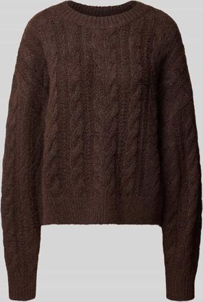Review Oversized Fit Strickpullover mit Zopfmuster