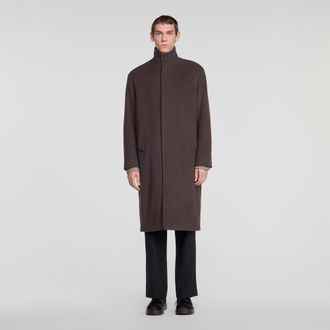 Sandro Manteau long en laine et cachemire