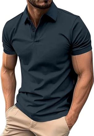 Generic Chemise imprim&eacute;e d&eacute;contract&eacute;e pour homme - Mode Ice Silk Revers Manches courtes T-shirt d&eacute;t&eacute; Poche Chemise de nuit, gris fonc&eacute;, XXL