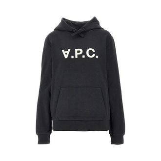 A.P.C. Flocked Logo Hoodie - - Sweatshirts & Hoodies - Herren - Schwarzk - L