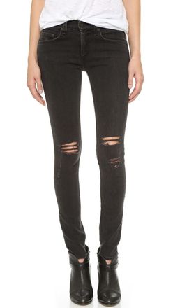 Rag & Bone Skinny Jeans in black with holes Size 25/63