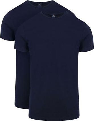 Suitable OTA T-Shirt col Rond Marine 2-Pack - Taille L - - Hommes - V&ecirc;tements - 100-2 O Navy OTA