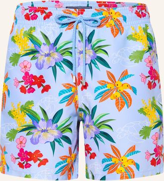 Vilebrequin Badeshorts Garden Turtles blau