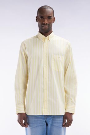 Eden Park Chemise &Agrave; Rayures B&acirc;tons En Coton Ivoire Coupe Droite