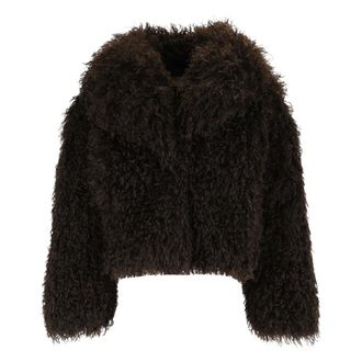 Michael Kors Caban court en fausse fourrure - Femme - Vestes - Brun - Taille: 40 FR
