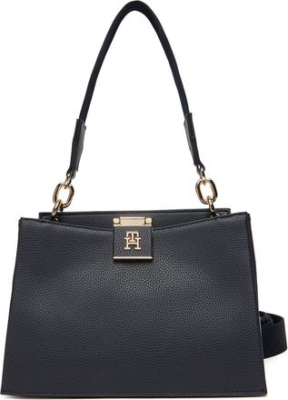 Tommy Hilfiger Handtasche Tommy Hilfiger Th Her Med Satchel Corp AW0AW17830 Dunkelblau