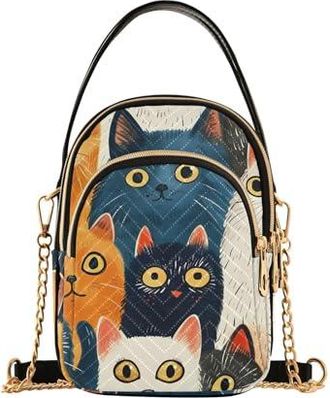 Mnsruu Sacs à bandoulière pour femmes, chats, peinture à lhuile, sac à main, petit sac à bandoulière avec sangle réglable