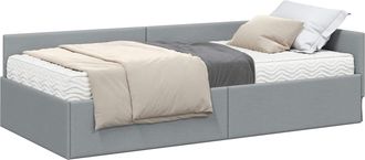 vidaXL Struttura Letto Angolare Con Materasso Altro 2 Pz Grigio Chiaro Vidaxl