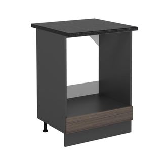 Vicco Herdumbauschrank R-Line, Herdschrank, Edelgrau, 60 cm, AP Anthrazit