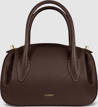 Yuzefi Sac Oyster Mini Duffle Cuir Grainé Espresso