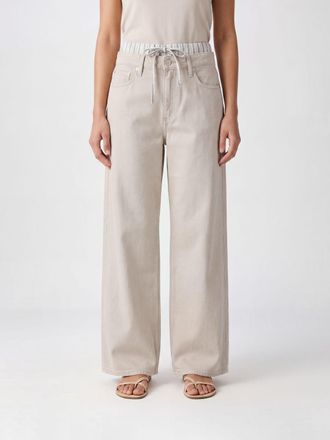 Rag & Bone Jean Cam wide leg taille haute en denim de coton avec cordon de serrage