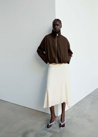 Mango Veste oversize col chemin&eacute;e chocolat - Femme - XXS - MANGO