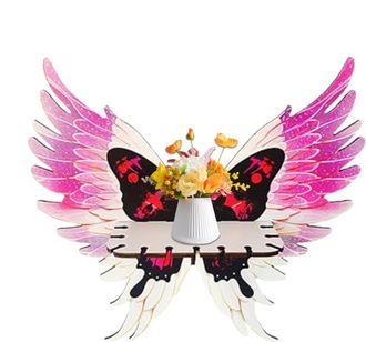 Generic Schmetterlingsregal F&uuml;r Wand, Rustikale Holzfl&uuml;gel Ecke F&uuml;r Landwirtschaftsstil, Schwebende Eck Plattform, Floating Butterfly, Schmetterling Eckplattf