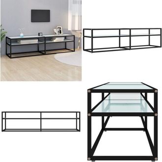 vidaXL Vidaxl - TV-Schrank Wei&szlig; Marmor-Optik 160x40x40,5 cm Hartglas - tv Schrank - Moderner tv Stand - Fernsehtisch - Wei&szlig;es Marmor-Design - Glas - Home &